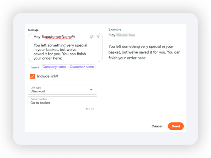 Abandoned basket reminder
